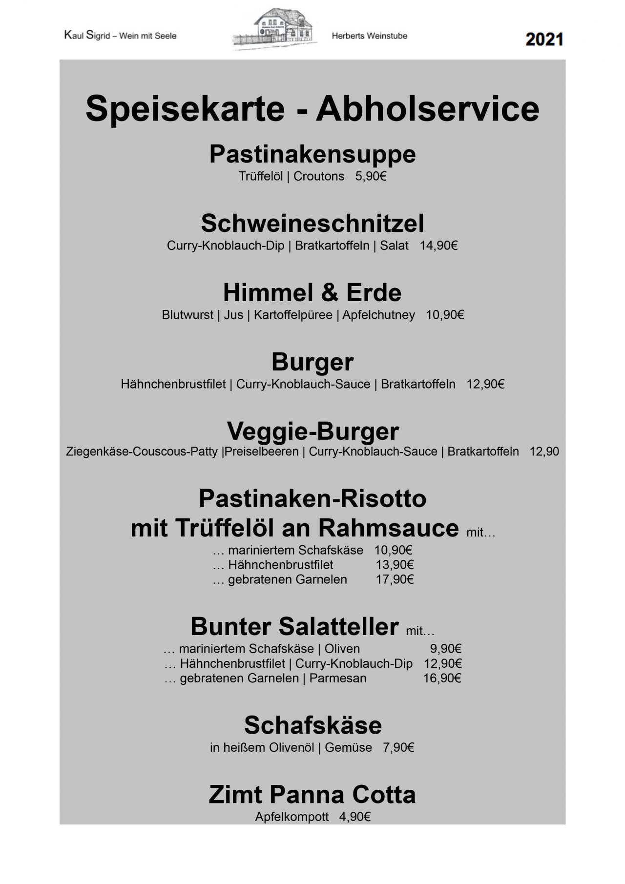 speisekarte - kaul sigrid